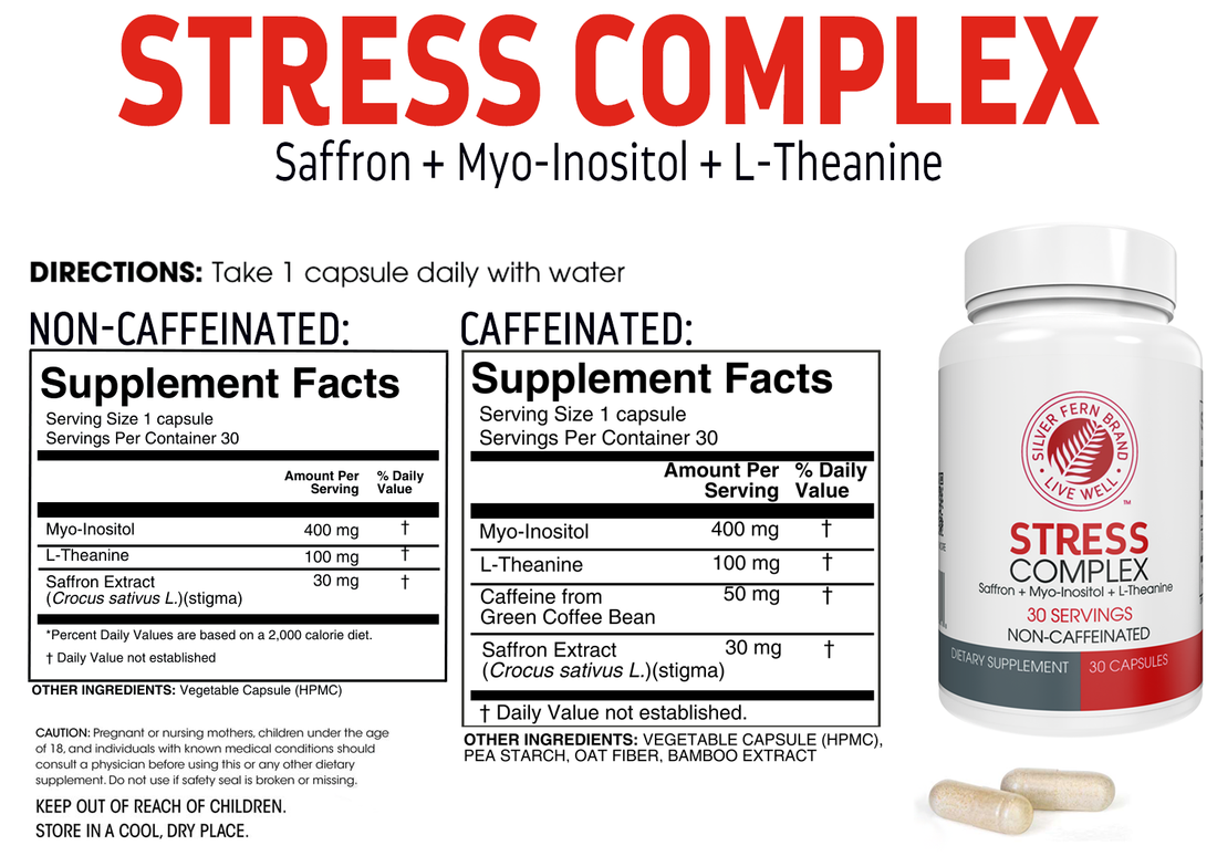 Stress Complex - With or Without Caffeine - Sleep, Mood, Anxiety, Plus ...